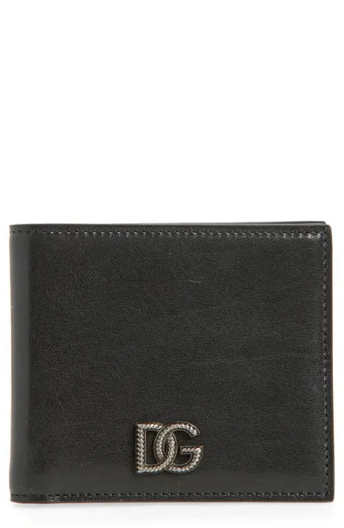 Dolce & Gabbana Dg Logo Leather Bifold Wallet - Black