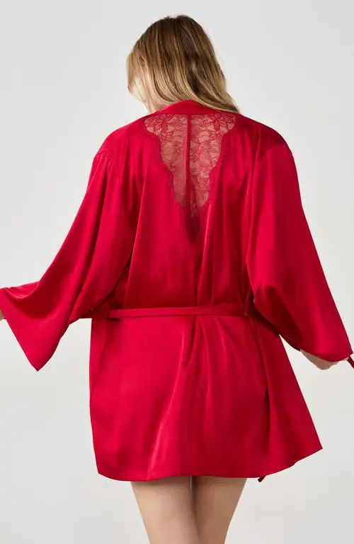 ETAM Confidence Deshabille Lace Trim Satin Robe