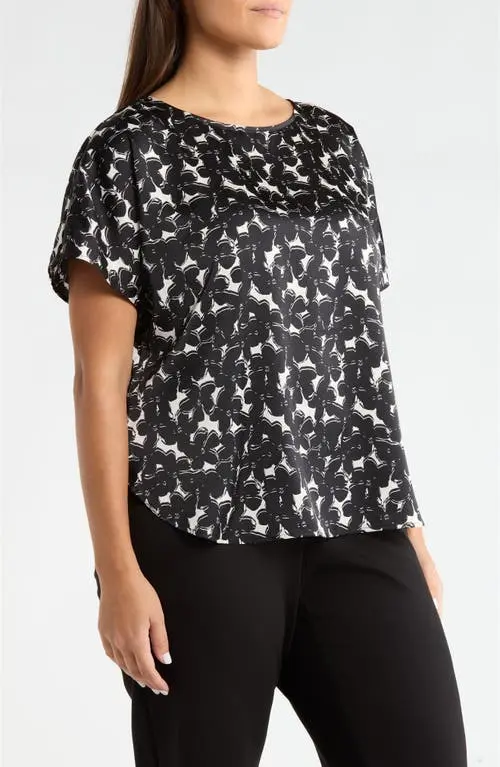 Anne Klein Floral Print Satin Top