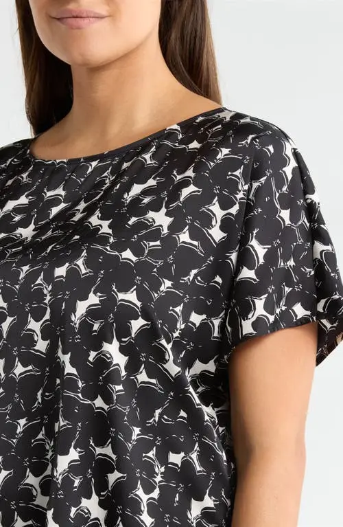 Anne Klein Floral Print Satin Top