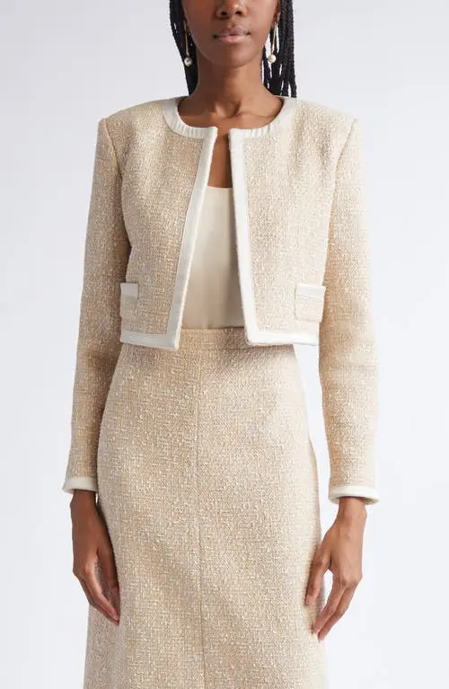 St. John Satin Trim Tweed Jacket