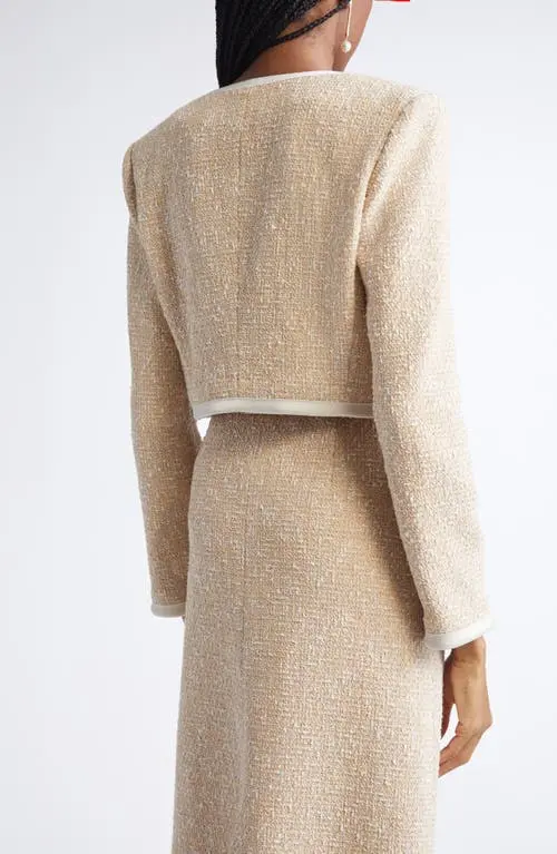 St. John Satin Trim Tweed Jacket