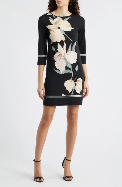 Anne Klein Floral Jersey Shift Dress