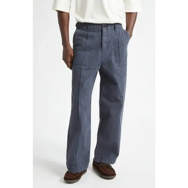 THE ELDER STATESMAN Herringbone Carpenter Pants
