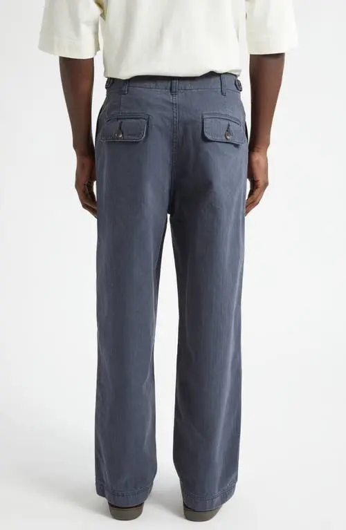 THE ELDER STATESMAN Herringbone Carpenter Pants