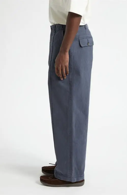 THE ELDER STATESMAN Herringbone Carpenter Pants