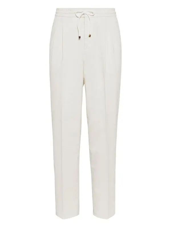Brunello Cucinelli Velvet Trousers - White