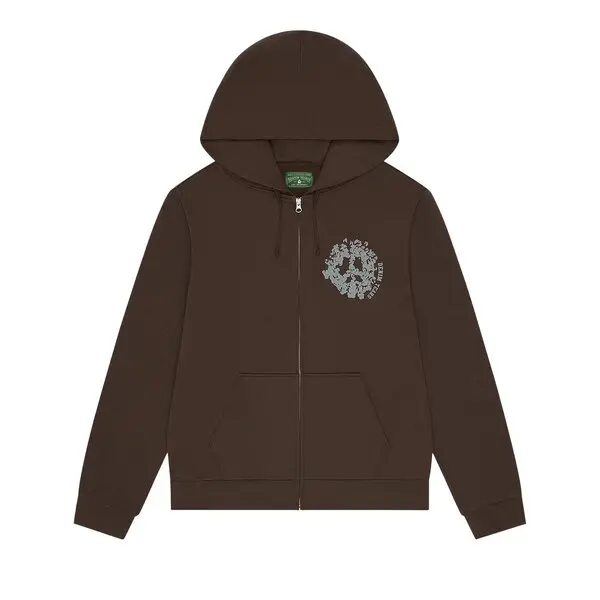 DENIM TEARS Denim University Zip Hoodie - Brown