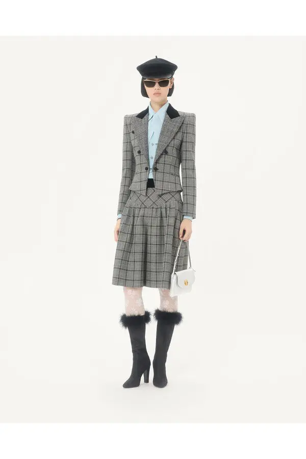 Valentino Garavani Wool Bermuda Shorts With Check Pattern