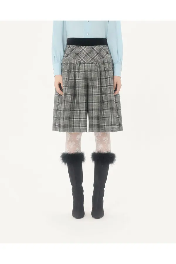Valentino Garavani Wool Bermuda Shorts With Check Pattern