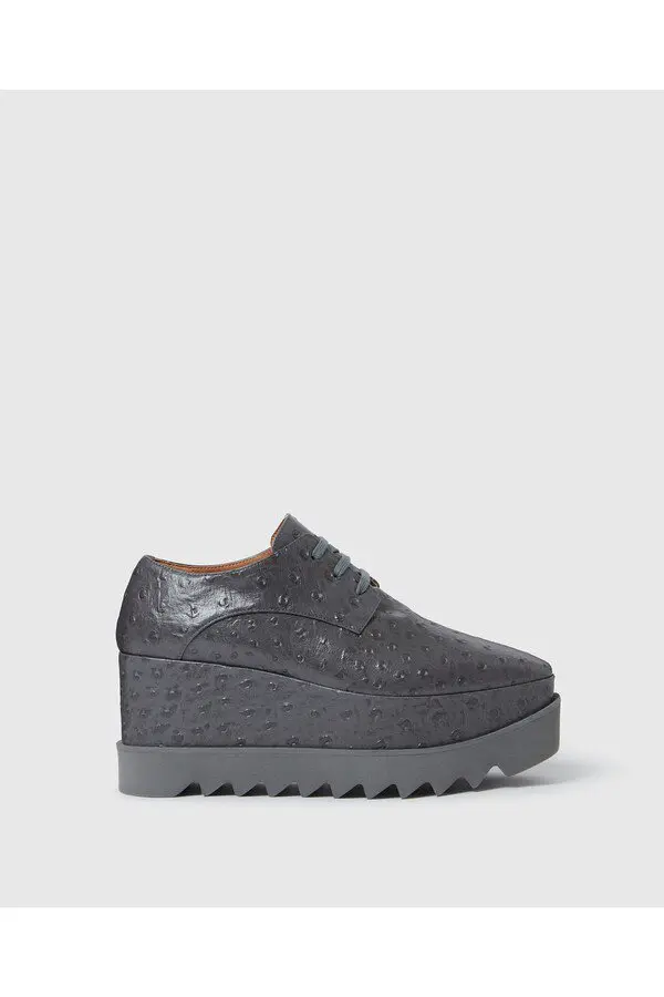 Stella McCartney Elyse Ostrich Platform Shoes - Natural