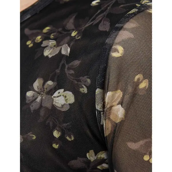 ALLSAINTS Ellie Floral-print Stretch-mesh T-shirt