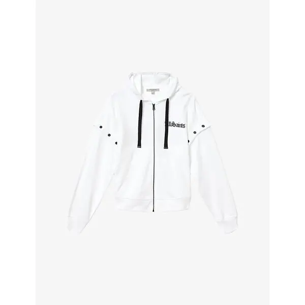 ALLSAINTS Gig Amphia Zipped Cotton-jersey Hoody - Optic White