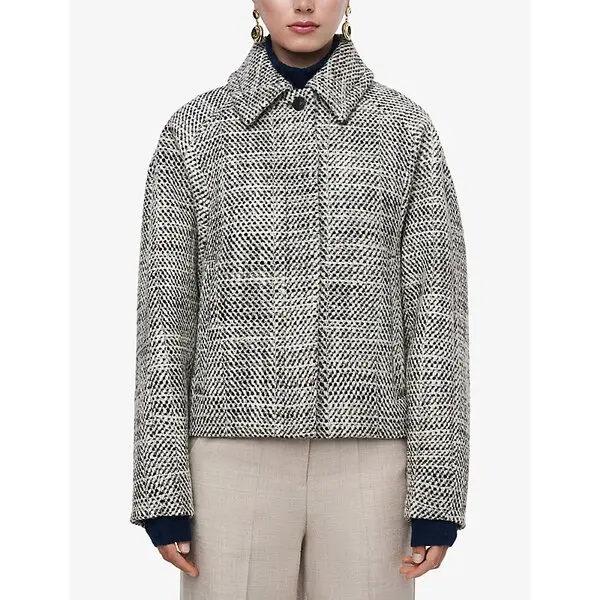 JOSEPH Crosshatch Wool-blend Jacket