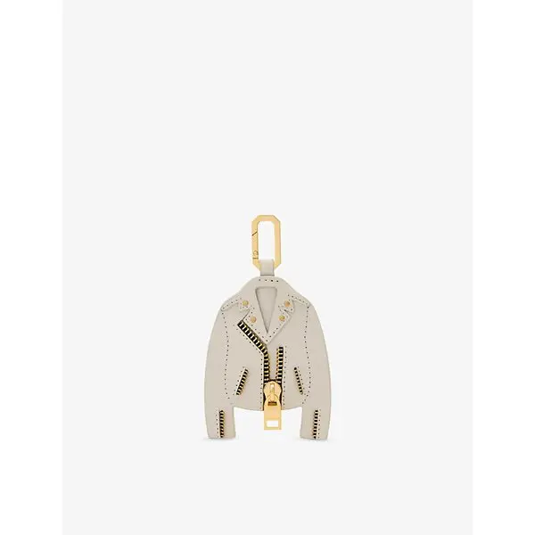 ALLSAINTS Dalby Leather Jacket Keyring - Ivory White/go