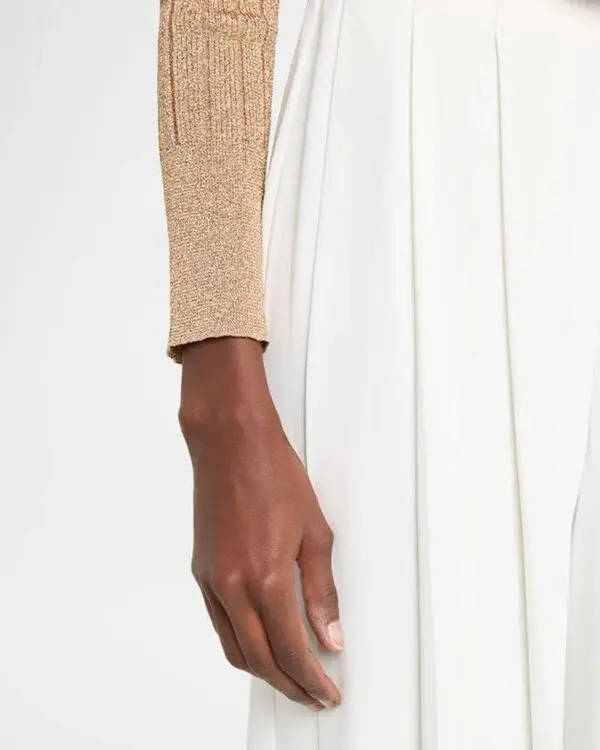 L & APOS;AGENCE Novalynn Cropped Pleated Pants - White