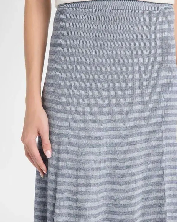 Proenza Schouler White Label Stina Geometric Knit Midi Skirt - Slate