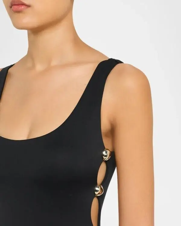 Simkhai Mona Studded One-piece Swimsuit - Black