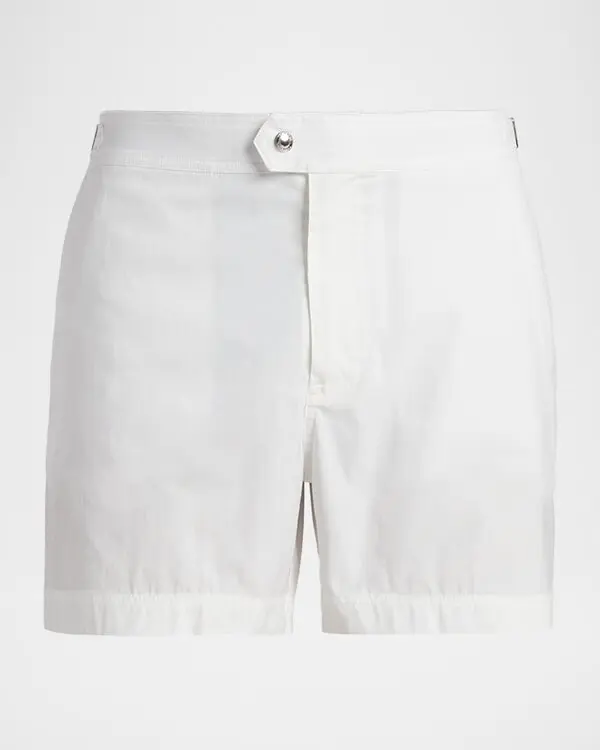 TOM FORD Poplin Waistband-tab Swim Trunks - Chalk