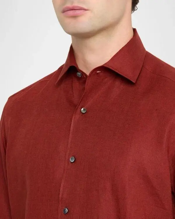 Zegna Apos;s Oasi Lino Linen Button-down Shirt