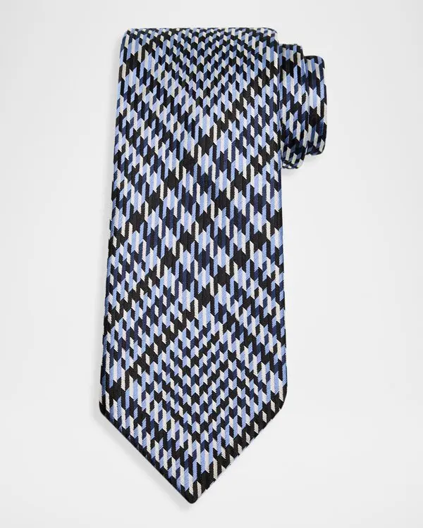 TOM FORD Prince Of Wales Check Silk Tie - Blue Multi