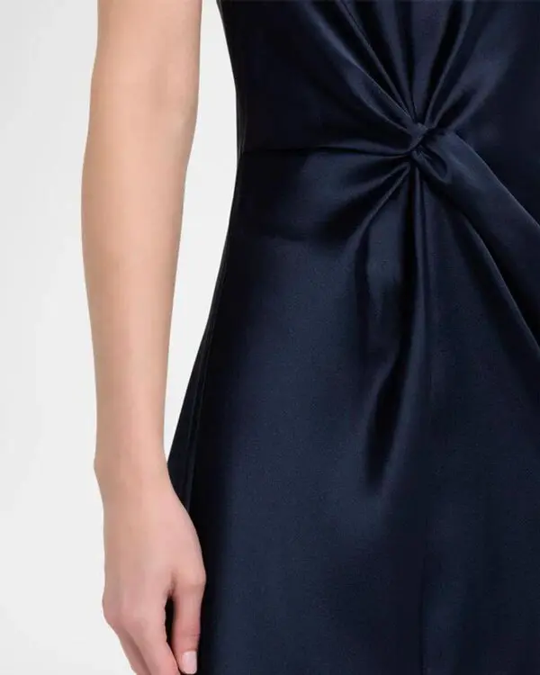 Tanya Taylor Robinella Draped Satin Midi Dress - Anthracite
