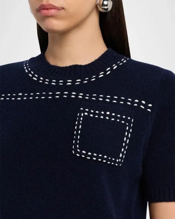 TOCCIN Kelly Wool-cashmere Sweater - Outerspace/ivory