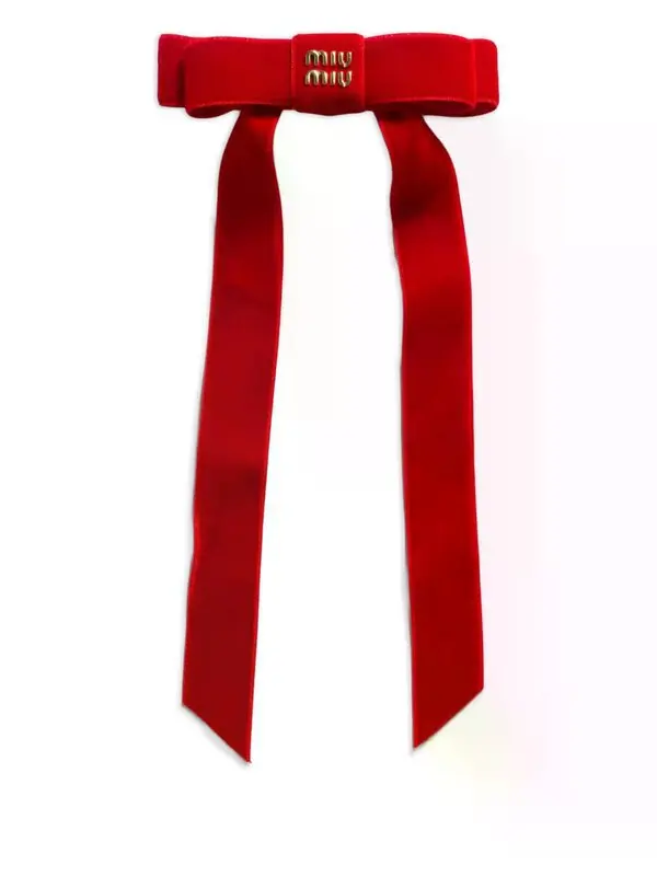 Miu Miu Metal Lettering Hair Clip - Red