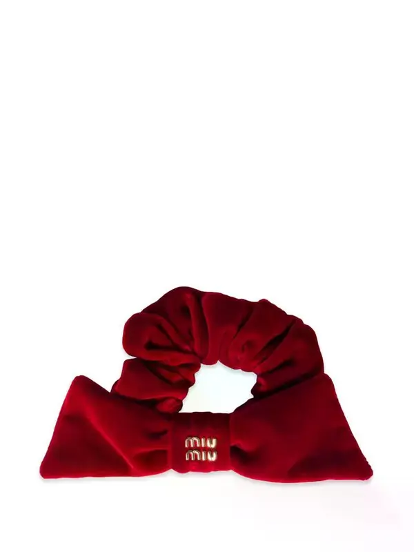 Miu Miu Velvet Bow Scrunchie - Red