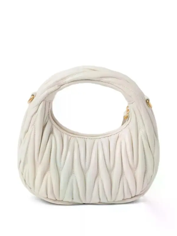 Miu Miu Wander Matelassé Leather Mini Bag - White