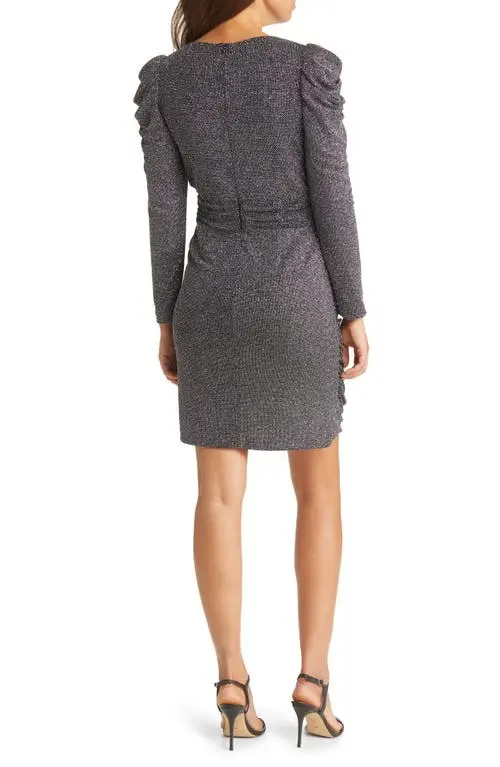Eliza J Metallic Long-sleeve Dress