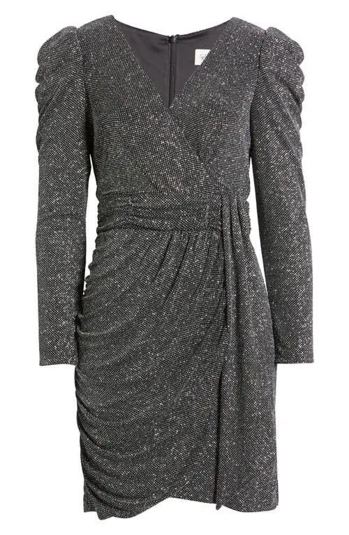 Eliza J Metallic Long-sleeve Dress