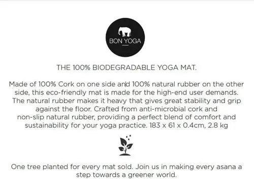 BED OF NAILS Bon Yoga Cork & Natural Rubber Yoga Mat