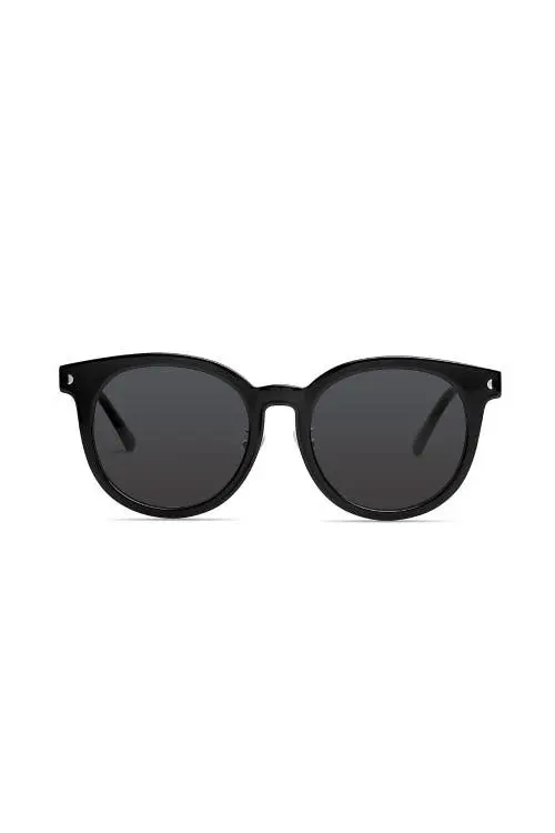 COVRY Lili Round Frame Sunglasses - Black