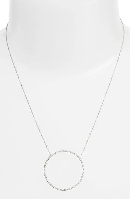 Bony Levy Large Circle Pendant Necklace - White Gold