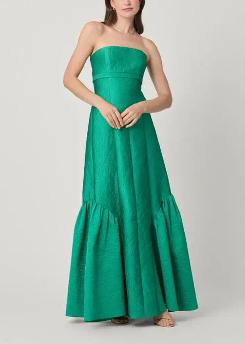 Shoshanna Midnight Nia Jacquard Gown