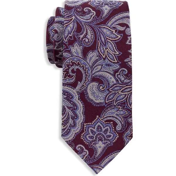 HAGGAR Paisley Print Neck Tie - Burgundy