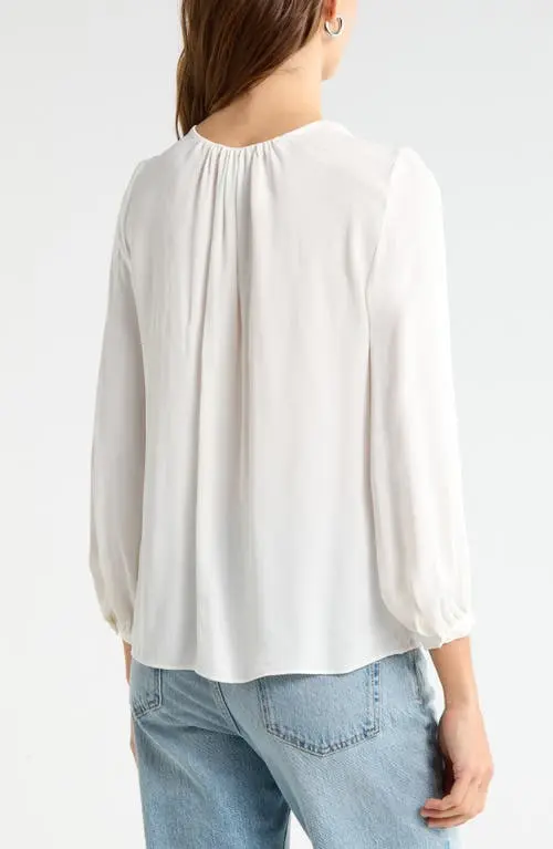 Nordstrom V-neck Button-up Top - Ivory Tofu