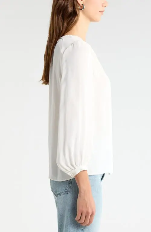 Nordstrom V-neck Button-up Top - Ivory Tofu