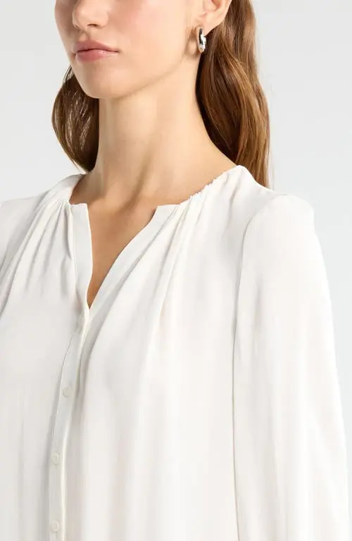 Nordstrom V-neck Button-up Top - Ivory Tofu