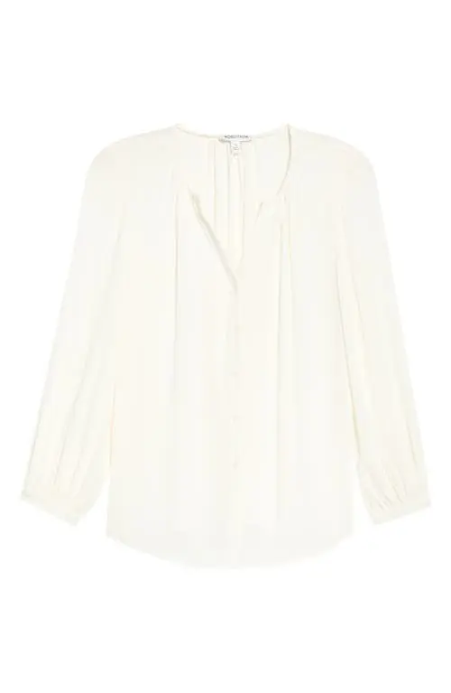 Nordstrom V-neck Button-up Top - Ivory Tofu