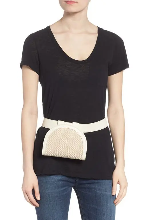 Leith Straw And Faux Leather Belt Bag