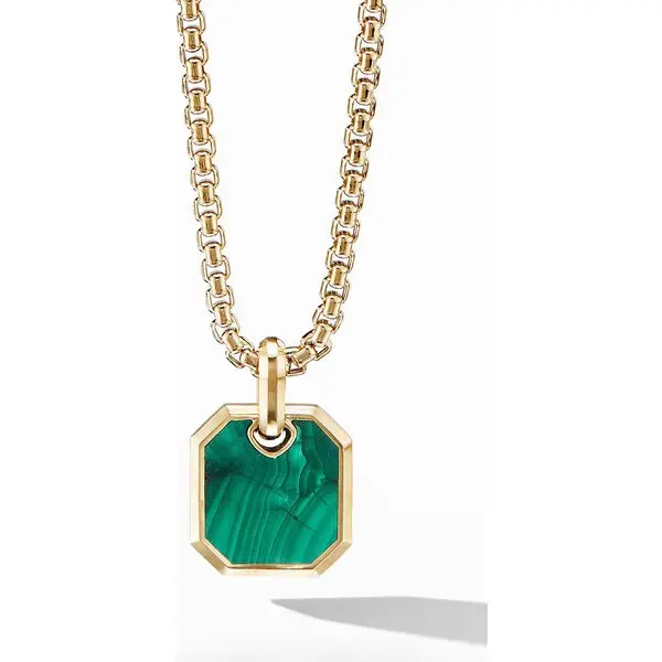 David Yurman 18k Yellow Gold Amulet With Malachite - Gold/malachite