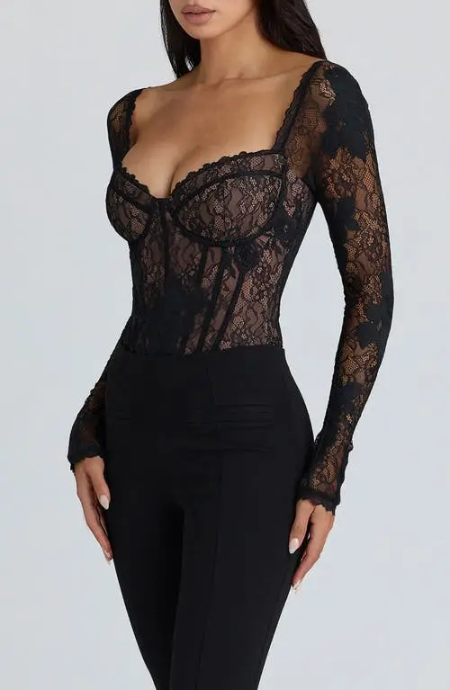 House Of Cb Aneira Lace Corset Top
