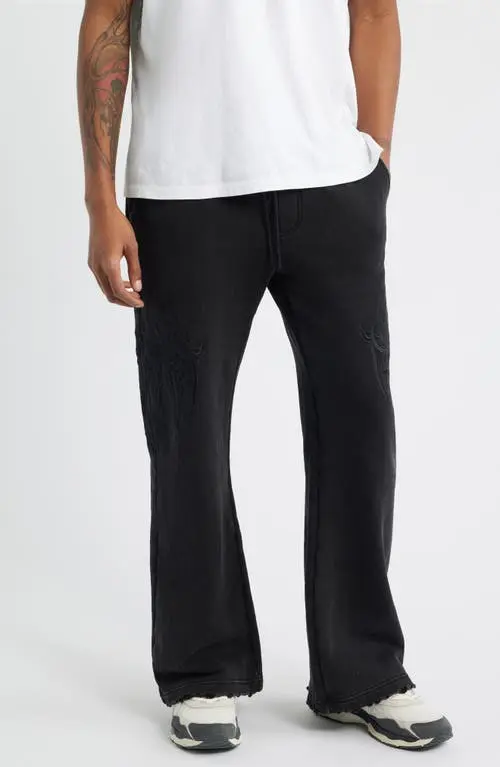 RtA Griffin Cyber Sigilism Flare Sweatpants - Black Cyber Sigilism