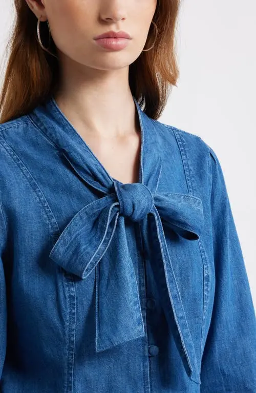 Treasure & Bond Chambray Bow Shirt
