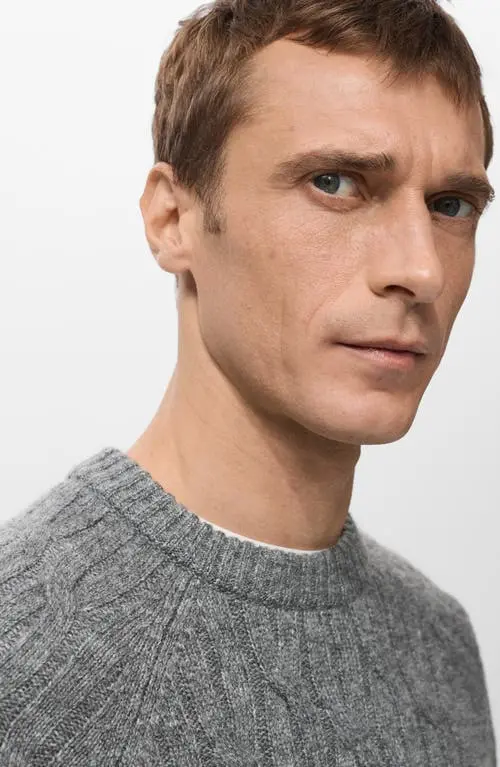 Mango Cable Crewneck Sweater