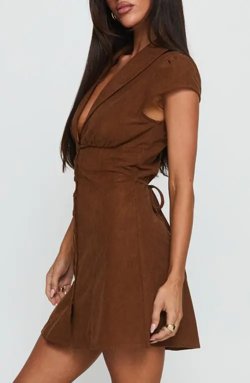 Princess Polly Magdalene Corduroy Button-up Mini Dress