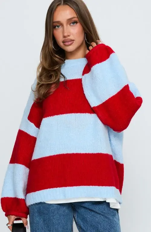 Princess Polly Bastien Stripe Oversized Sweater