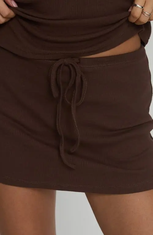 Princess Polly Stretch Recycled Cotton Rib Skort
